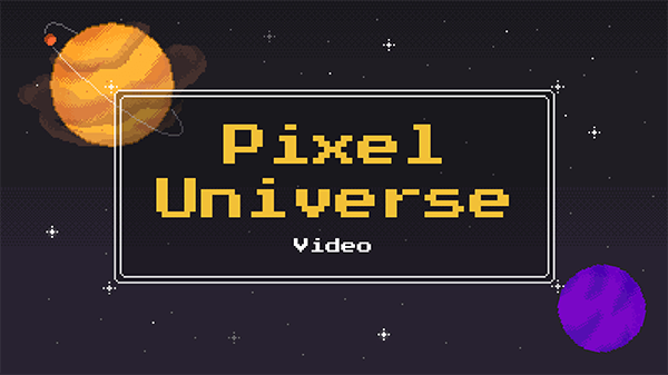 Pixel universum video | Vorlagen von Genially